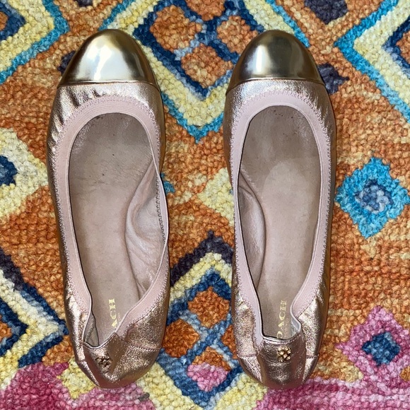 Coach | Shoes | Coach Womens Rose Gold Cap Toe Flats | Poshmark